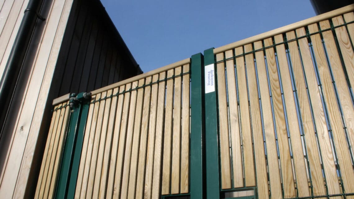 Jacksons Fencing privacy mesh fencing used to create a gas storage ...